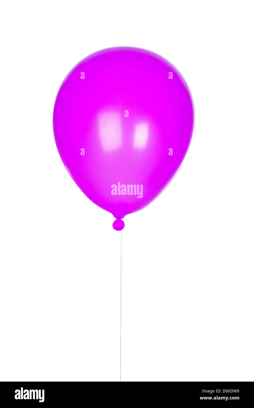 Purple balloon inflated isolated on white background Stock Photo - Alamy