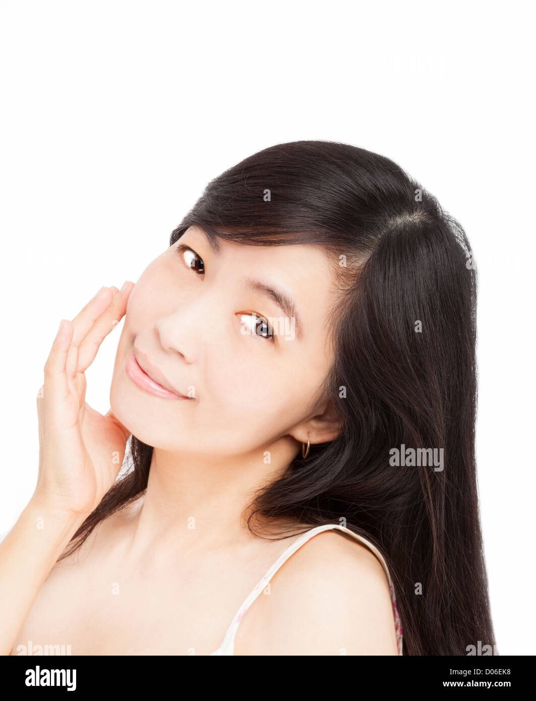 smiling asian woman's face Stock Photo - Alamy