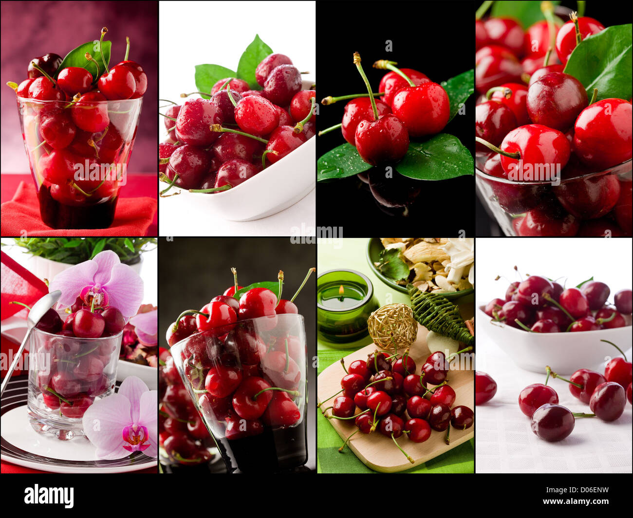 photo of different cherry photographies arranged into a collage Stock ...