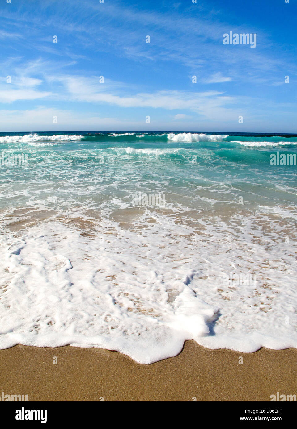 Beautiful landscape with waves breaking on shore of the sea Stock Photo ...