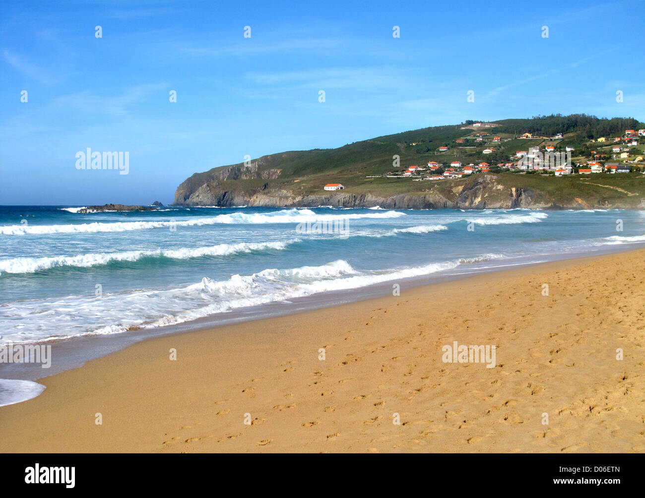 Beautiful landscape with waves breaking on shore of the sea Stock Photo ...