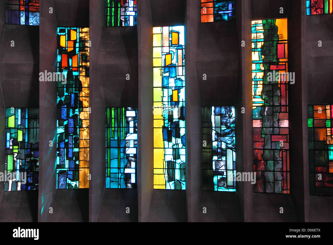 Stained glass window cathedral coventry High Resolution Stock ...