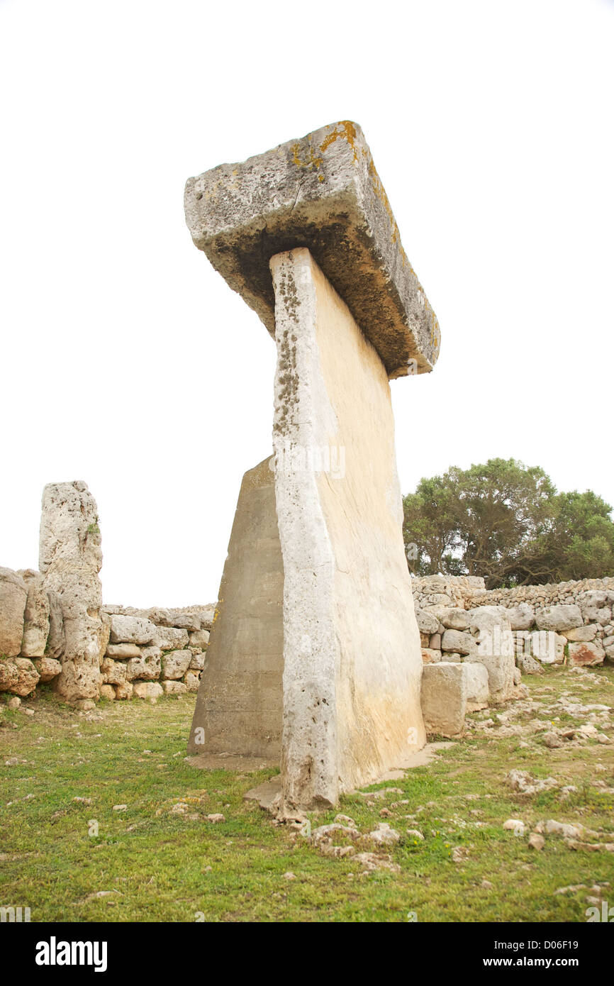 Trepuco prehistoric talaiot monument at Menorca Island in Spain Stock ...