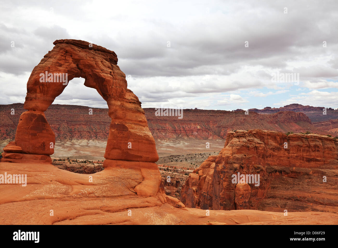 Delicate Arch in rain Stock Photo - Alamy