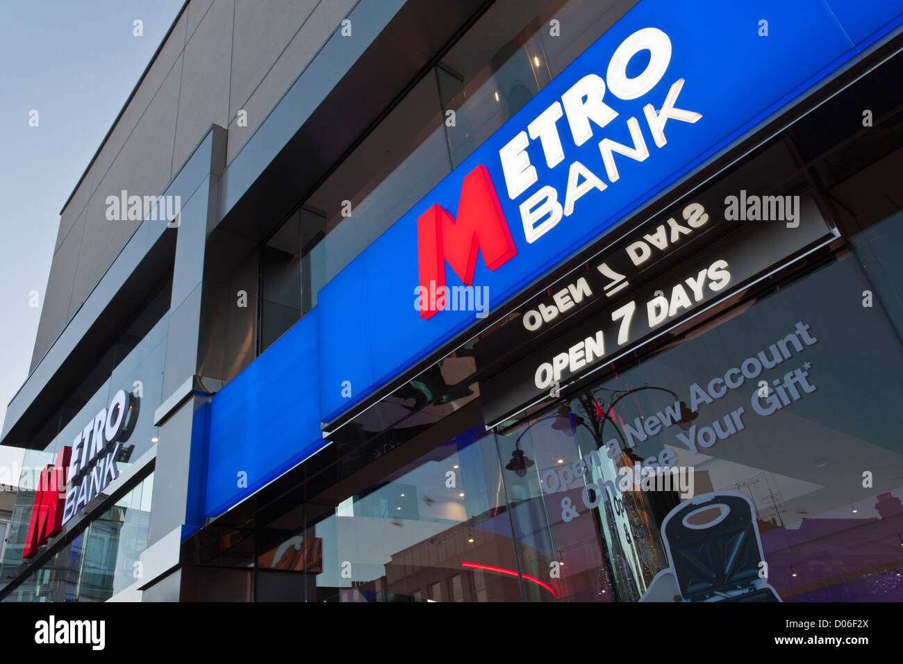 Exterior of the latest branch of Metro Bank in Reading, England ...