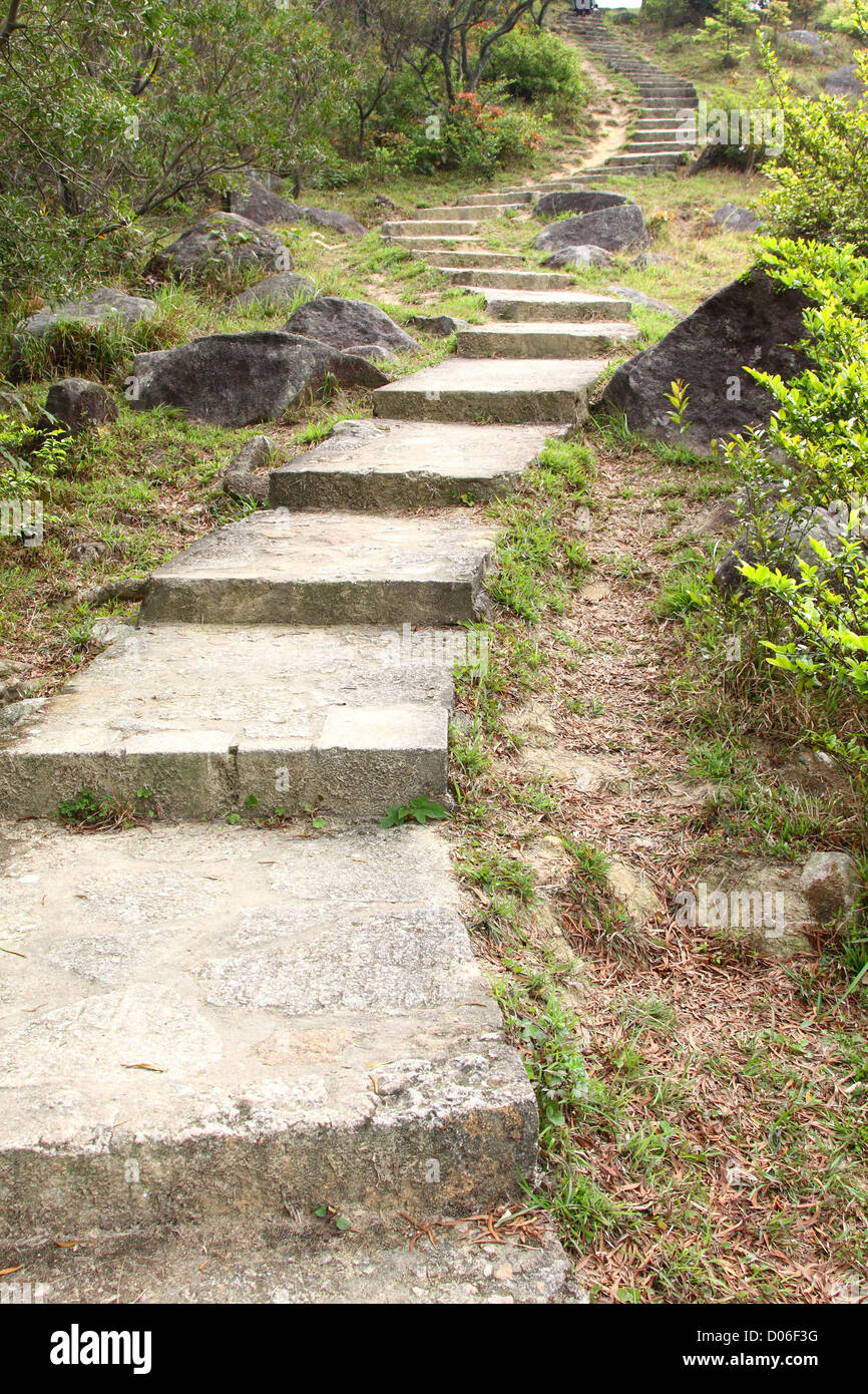 Hiking steps in mountains Stock Photo - Alamy