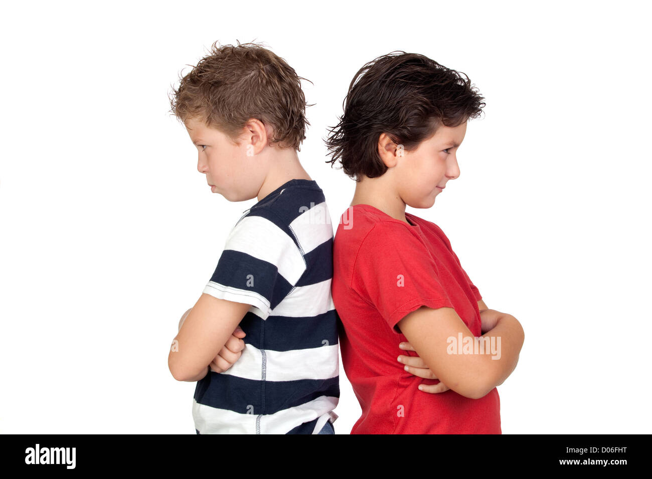 Two angry friends isolated on white background Stock Photo - Alamy