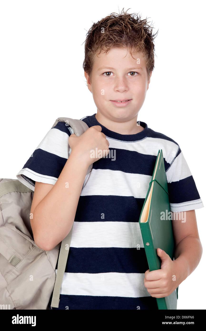Beautiful student boy isolated on a over white background Stock Photo ...