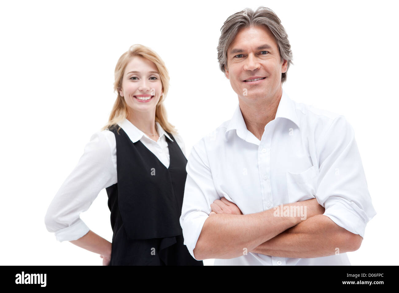 Office workers smiling Stock Photo - Alamy