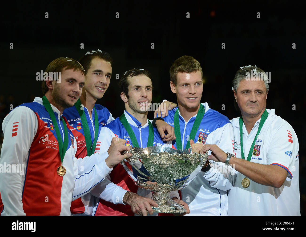 Czech Republic's Davis Cup team members, from left to right, Ivo Minar ...