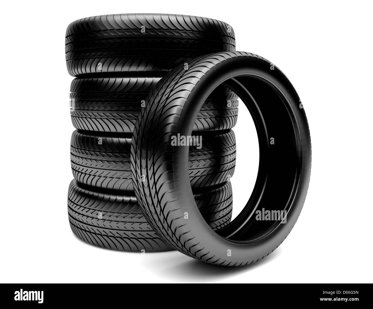 3d tires isolated on white background Stock Photo - Alamy