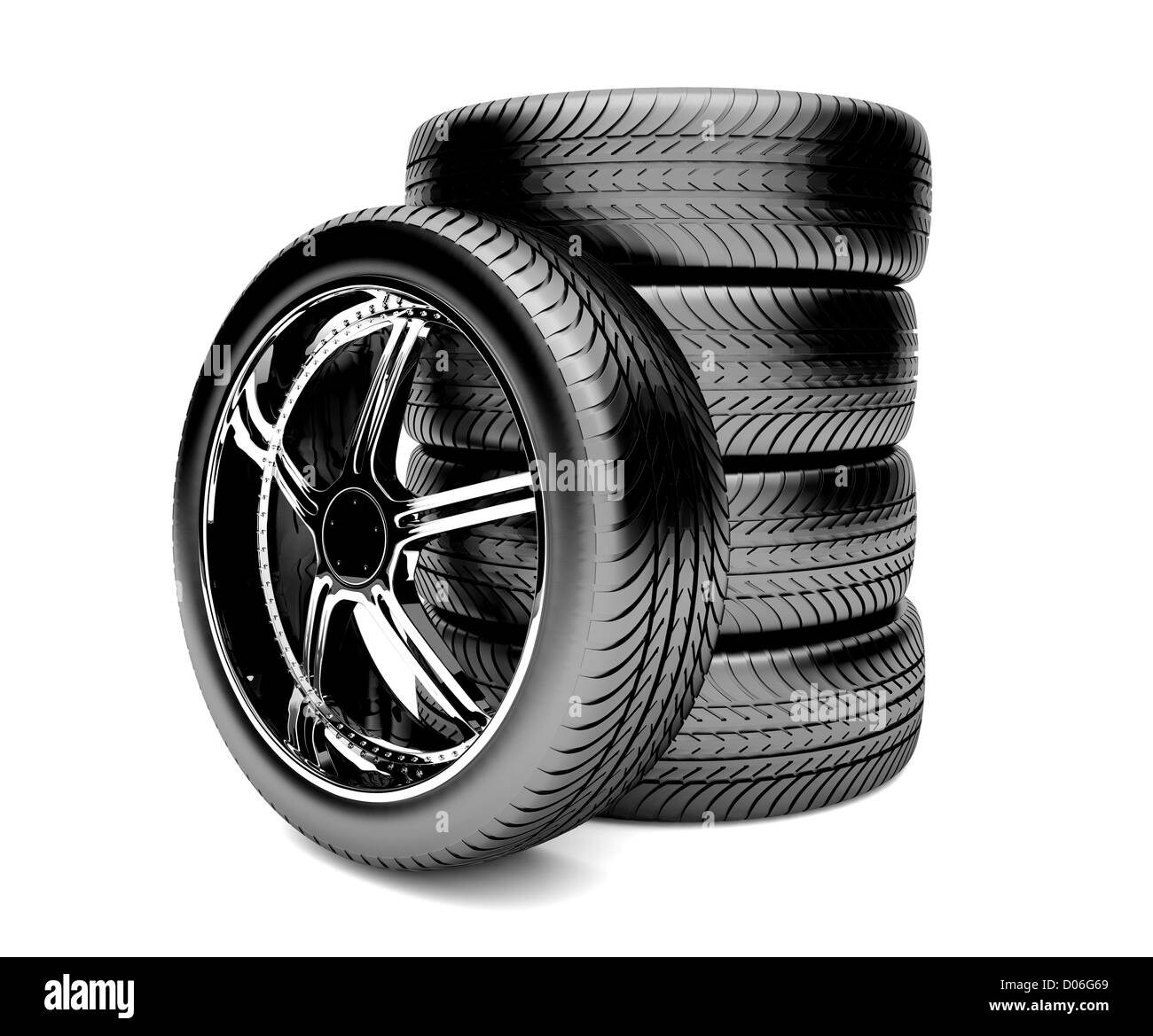3d tires isolated on white background Stock Photo - Alamy