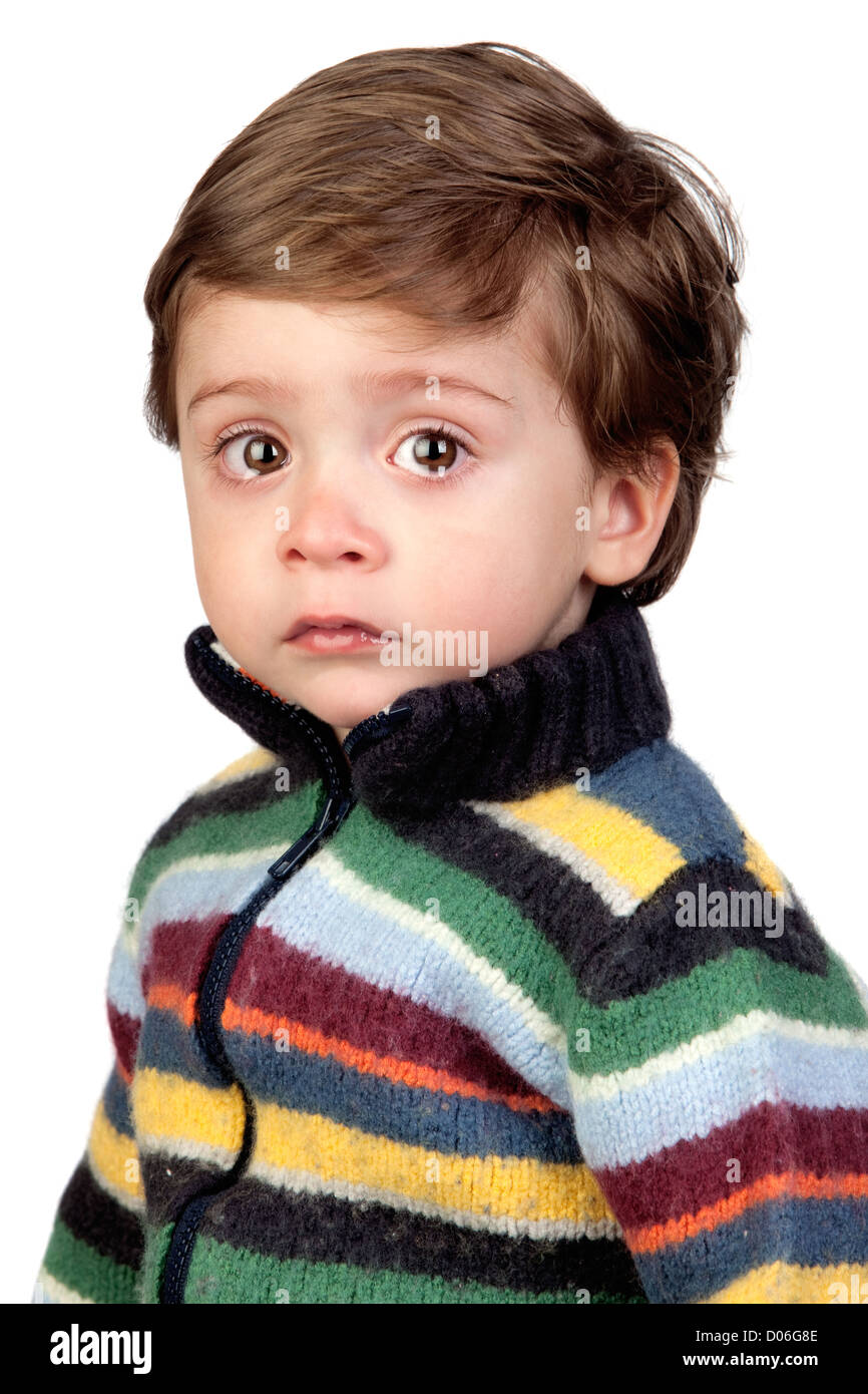 Beautiful baby crying isolated on white background Stock Photo - Alamy