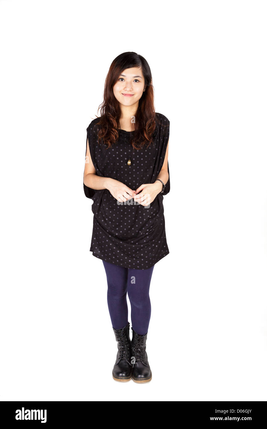 Asian woman on white background Stock Photo - Alamy