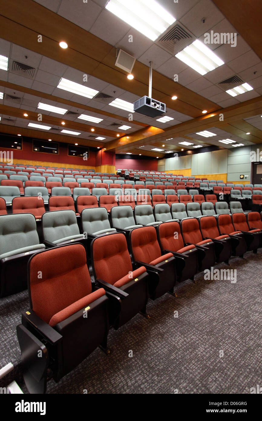 Lecture hall with colorful chairs in a university Stock Photo - Alamy