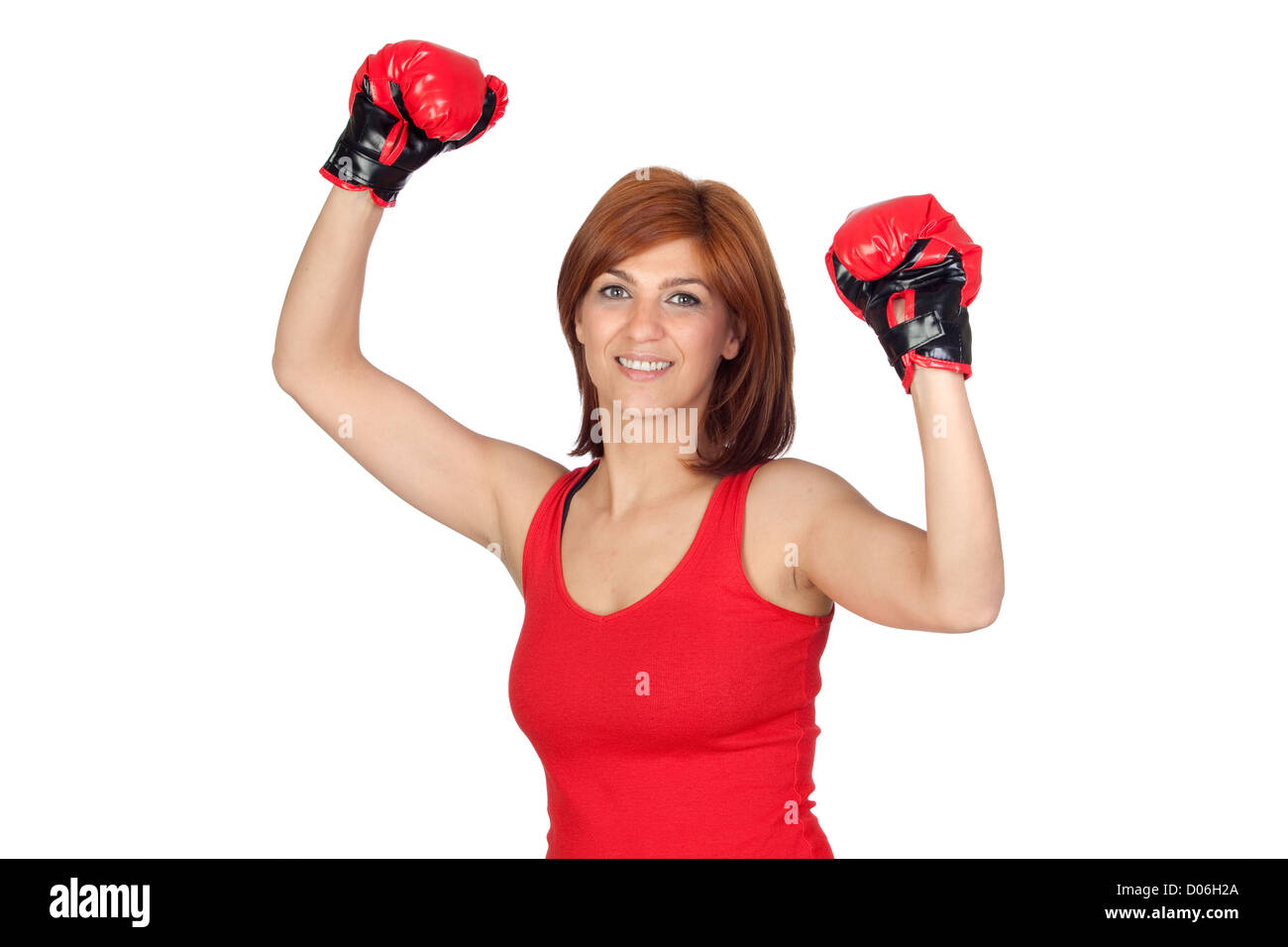 Beautiful redhead girl boxing gloves hi-res stock photography and images - Alamy