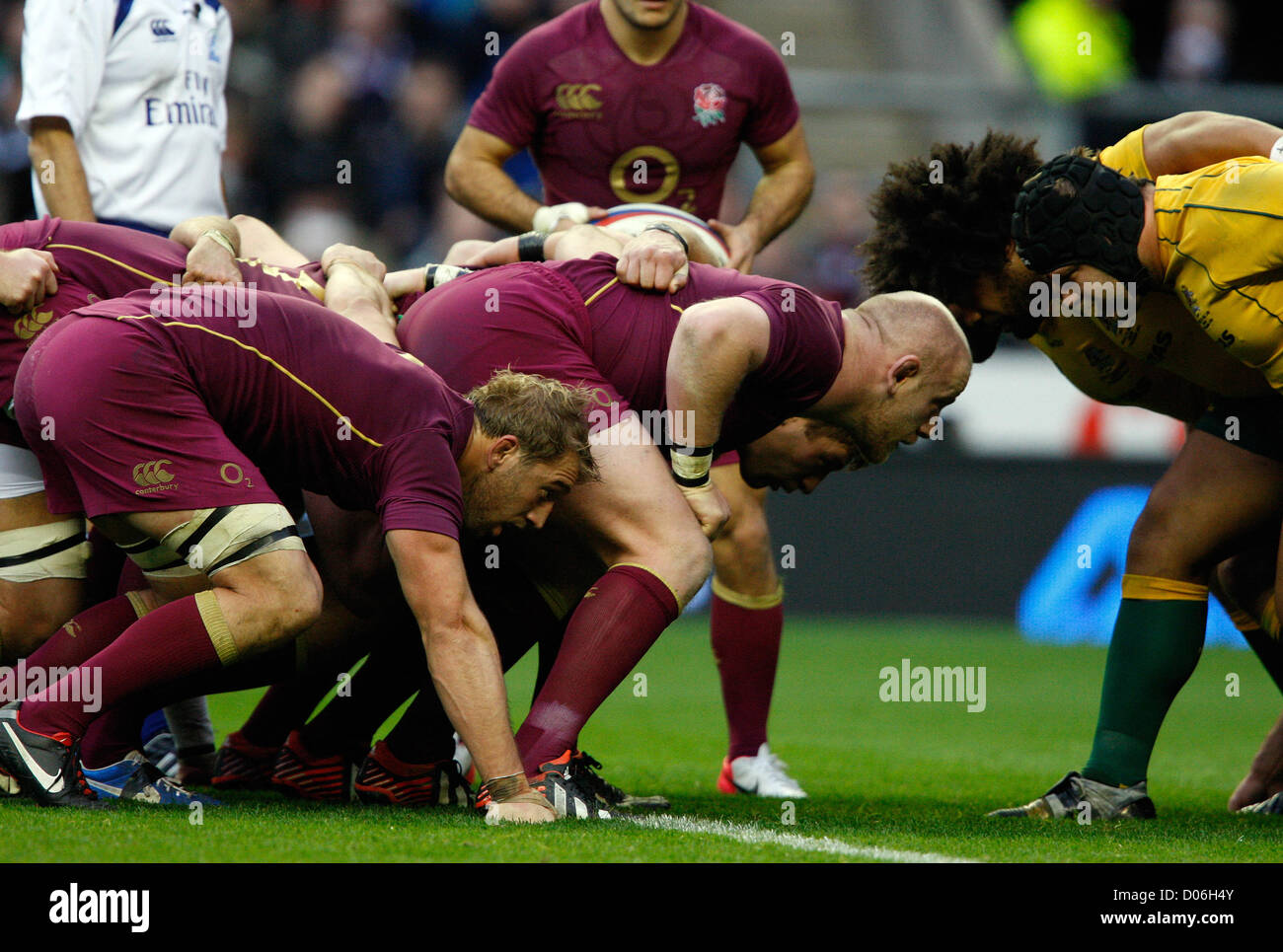 CHRIS ROBSHAW & DAN COLE IN TH ENGLAND V AUSTRALIA RU TWICKENHAM ...