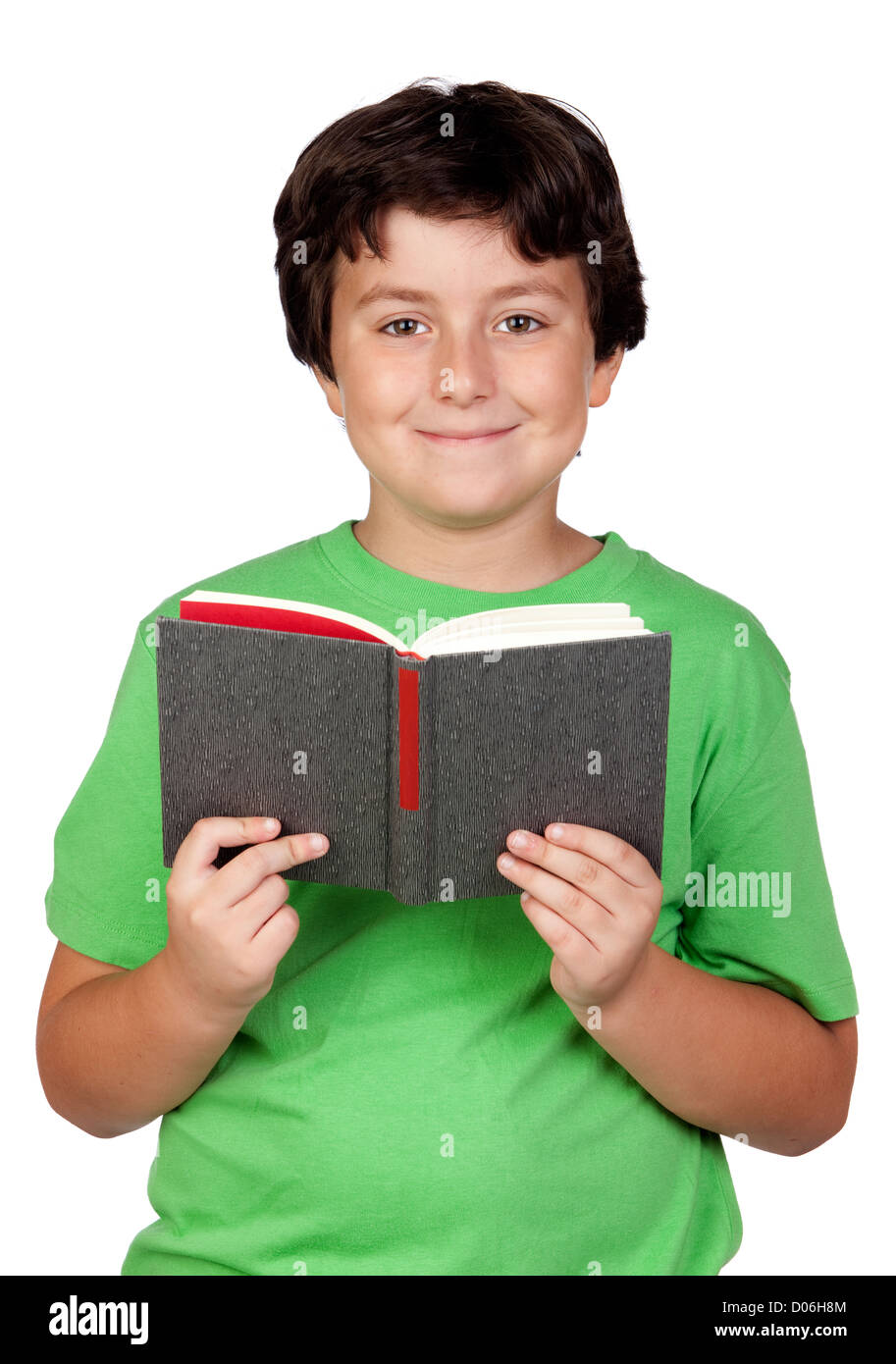 Student child with a book isolated over white background Stock Photo ...