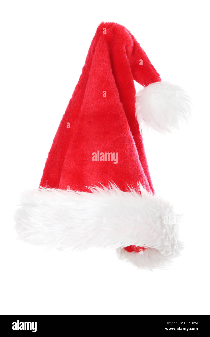 Santa clause hat , isolated on white Stock Photo - Alamy