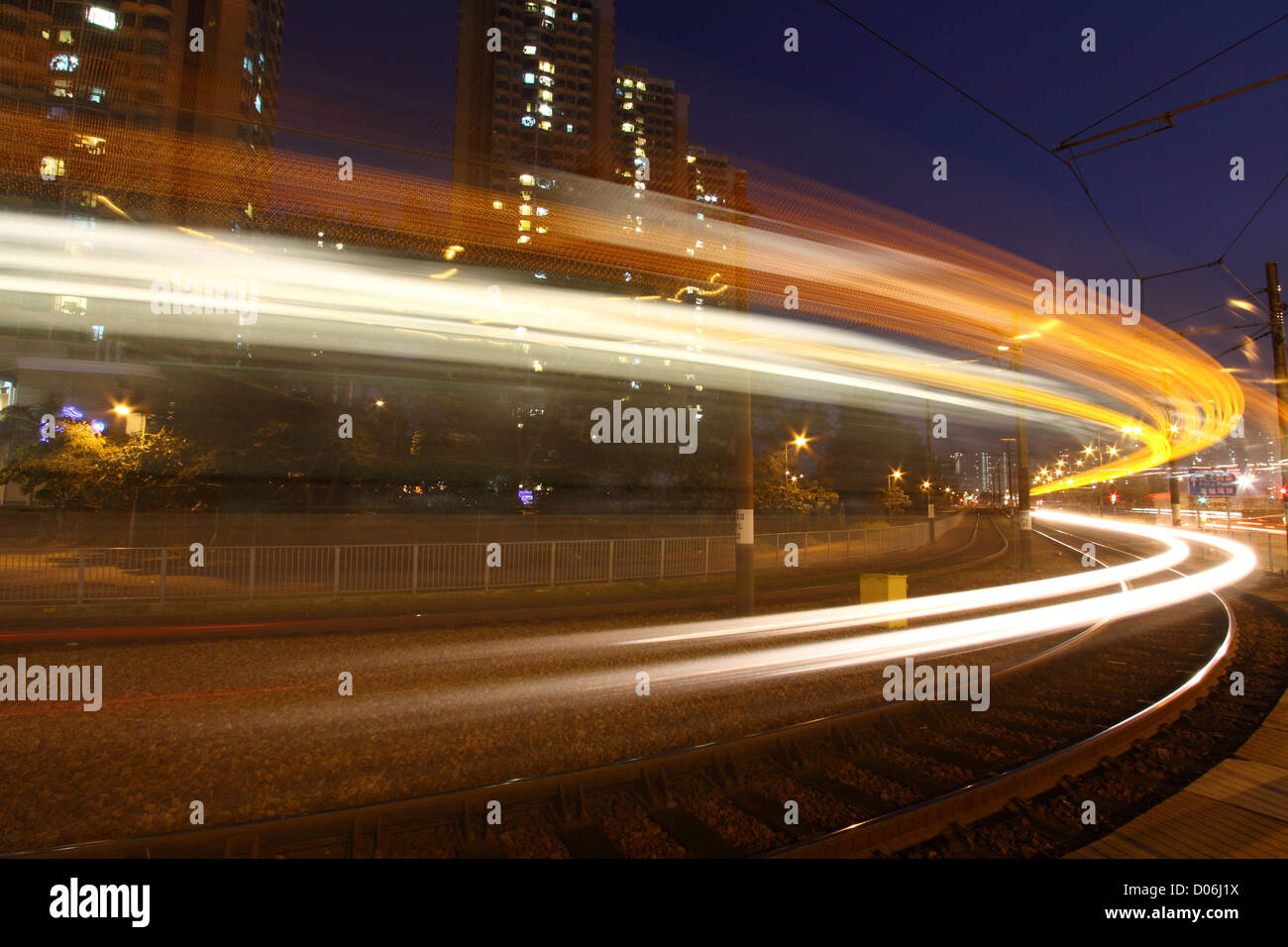 Traffic in modern city, light rail Stock Photo - Alamy