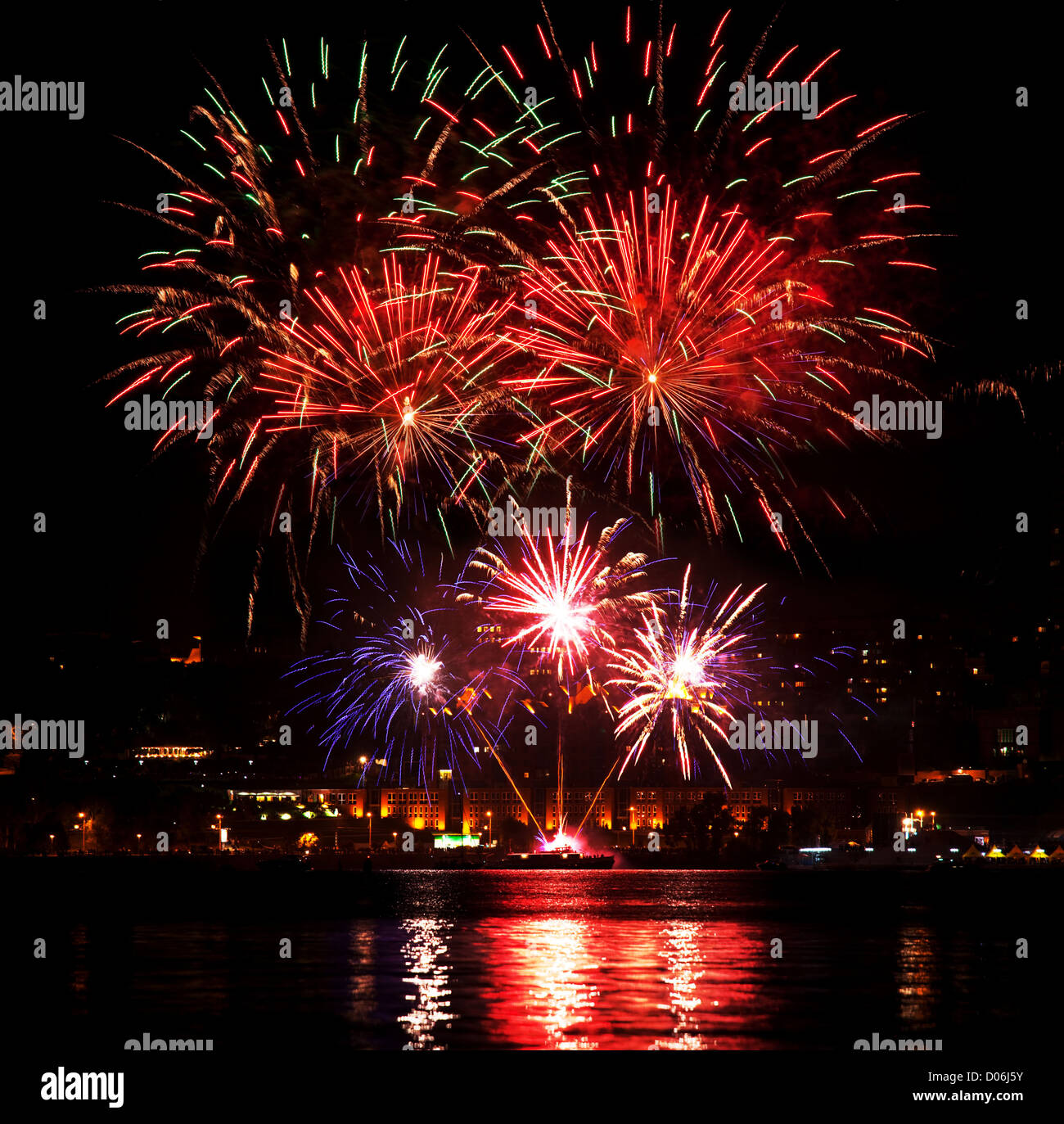 A collage of exploding fireworks Stock Photo - Alamy