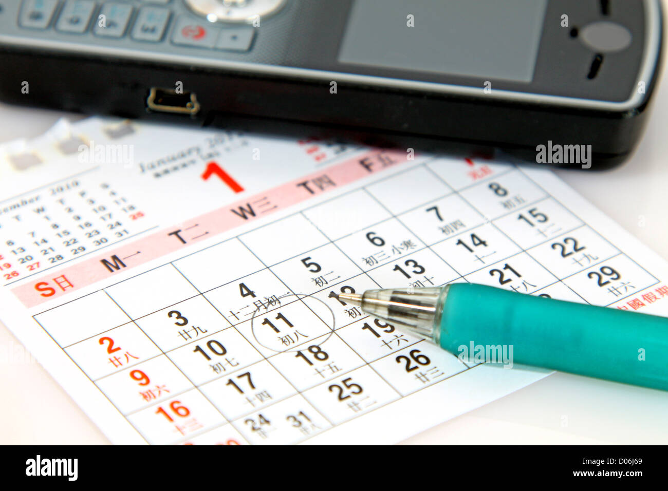 Planning on calander Stock Photo - Alamy