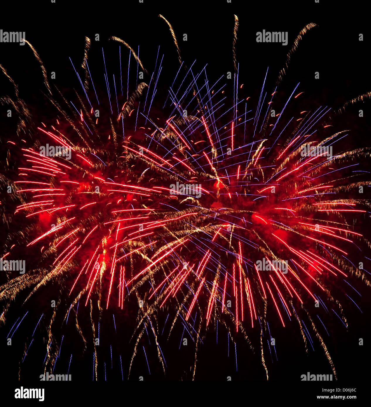 A collage of exploding fireworks Stock Photo - Alamy