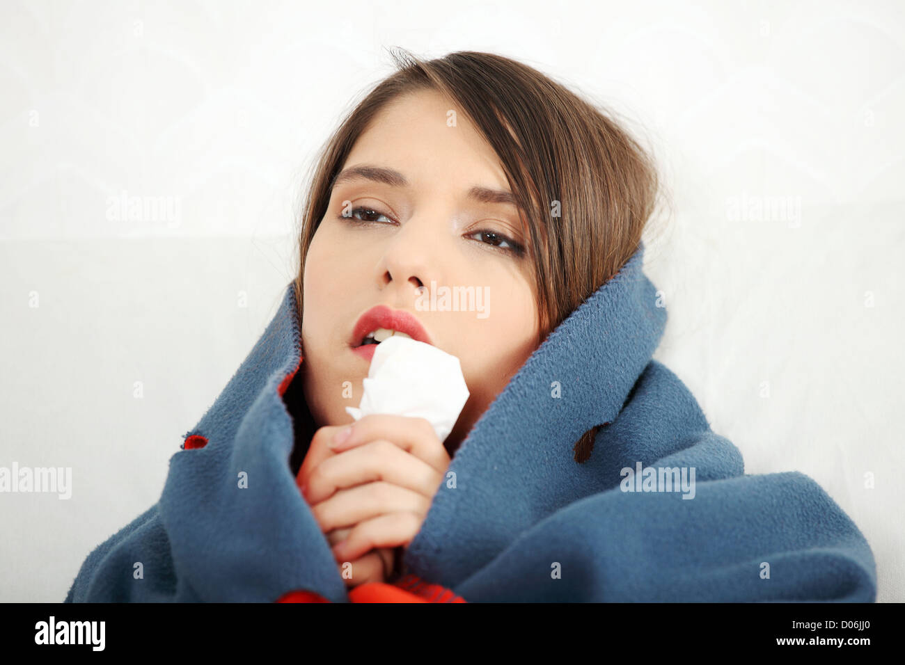 Young woman at home having flu Stock Photo - Alamy
