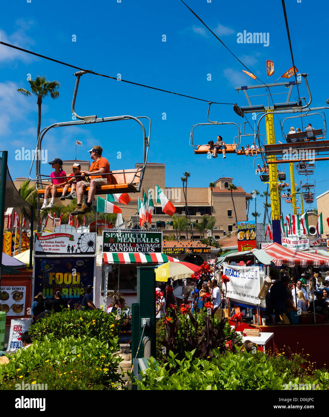 San Diego County Fair, California - the Skyride cable car transit in ...
