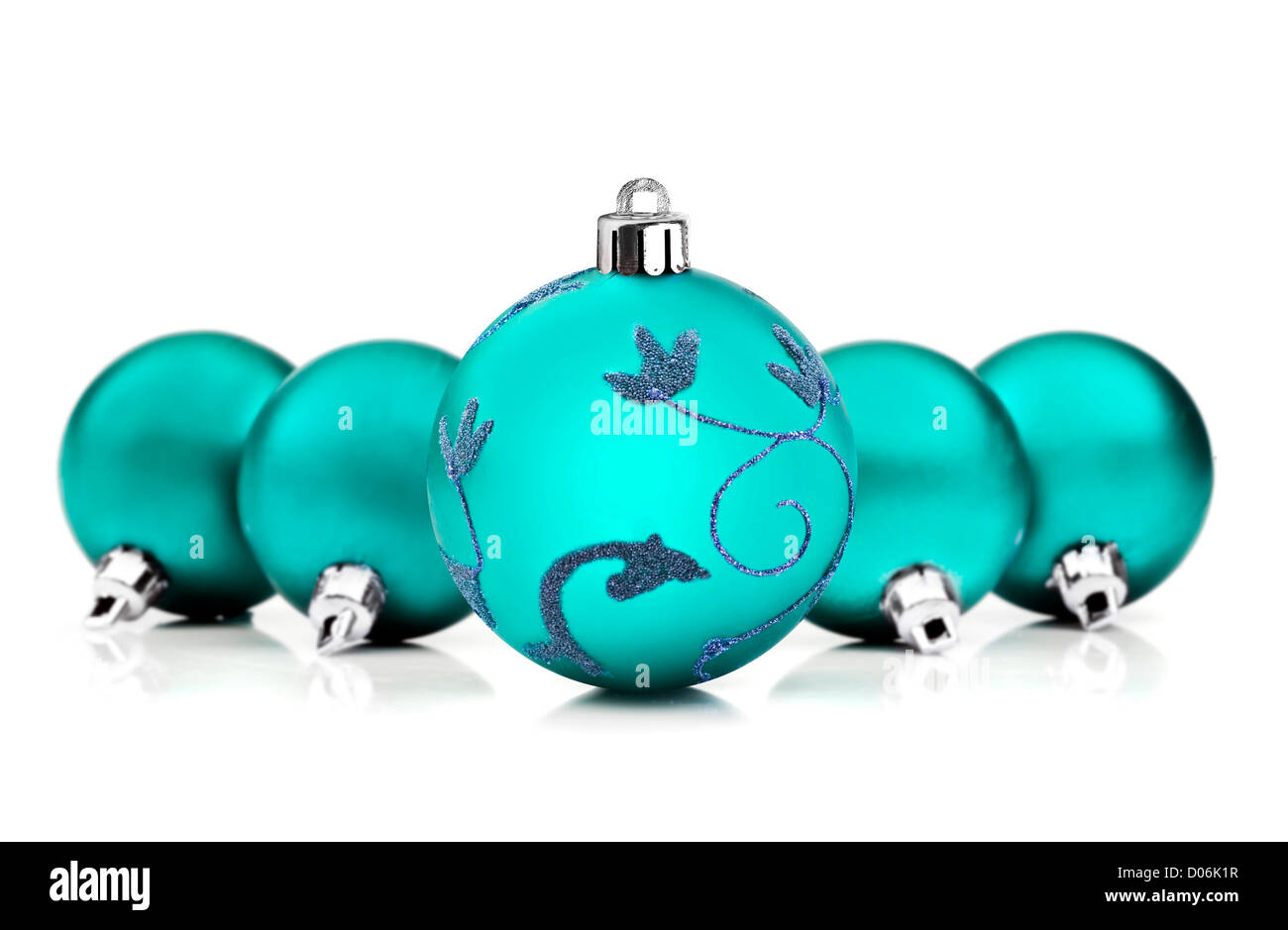 Blue christmas decoration baubles Cut Out Stock Images & Pictures - Alamy