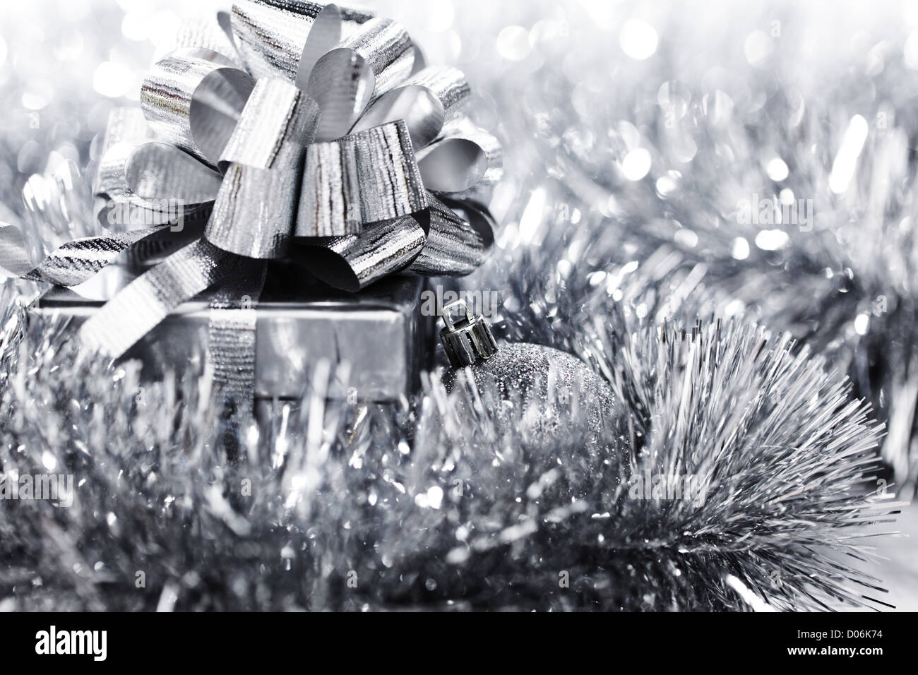 silver christmas card close up Stock Photo - Alamy