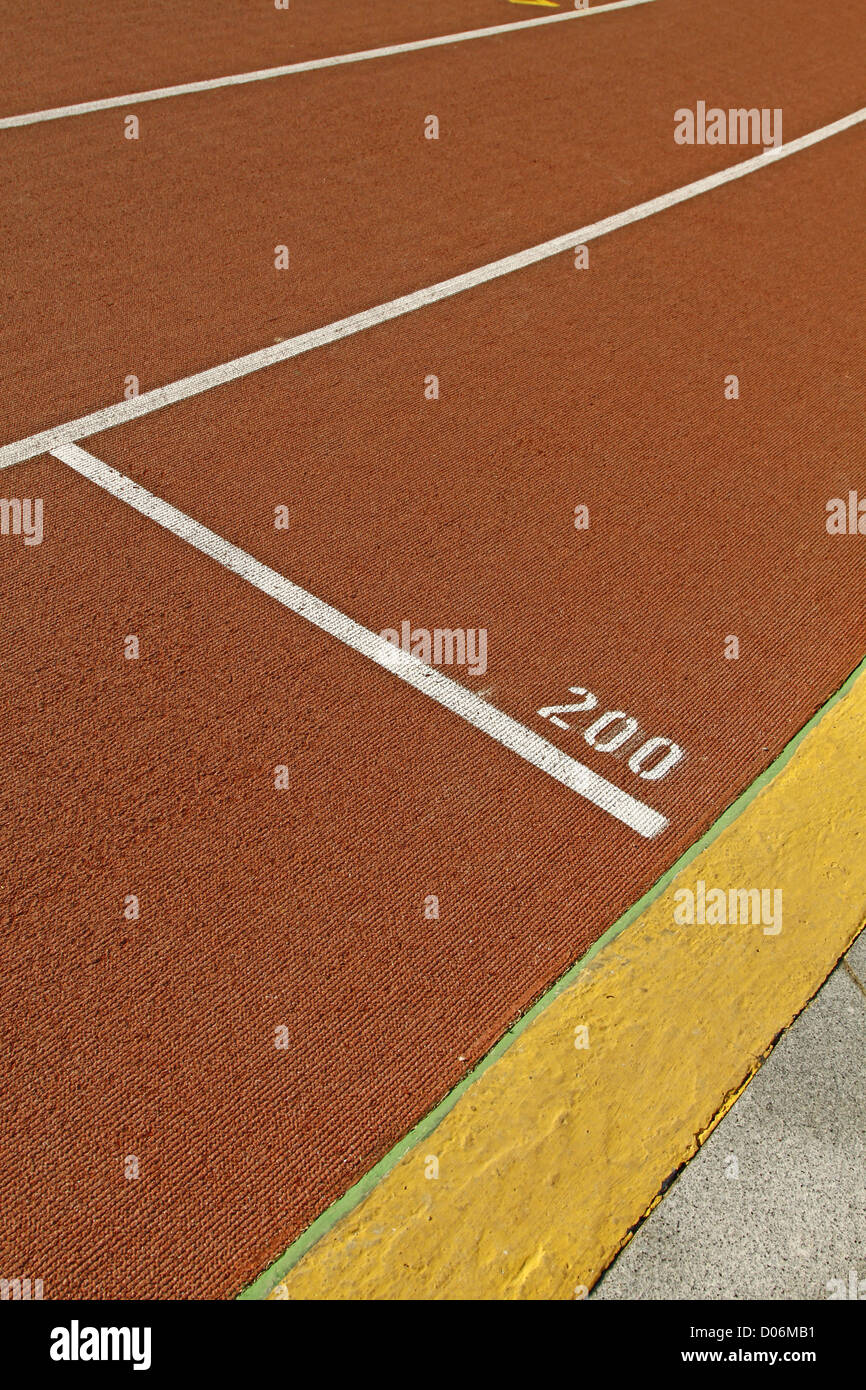 Running track in a stadium with number 200 Stock Photo - Alamy