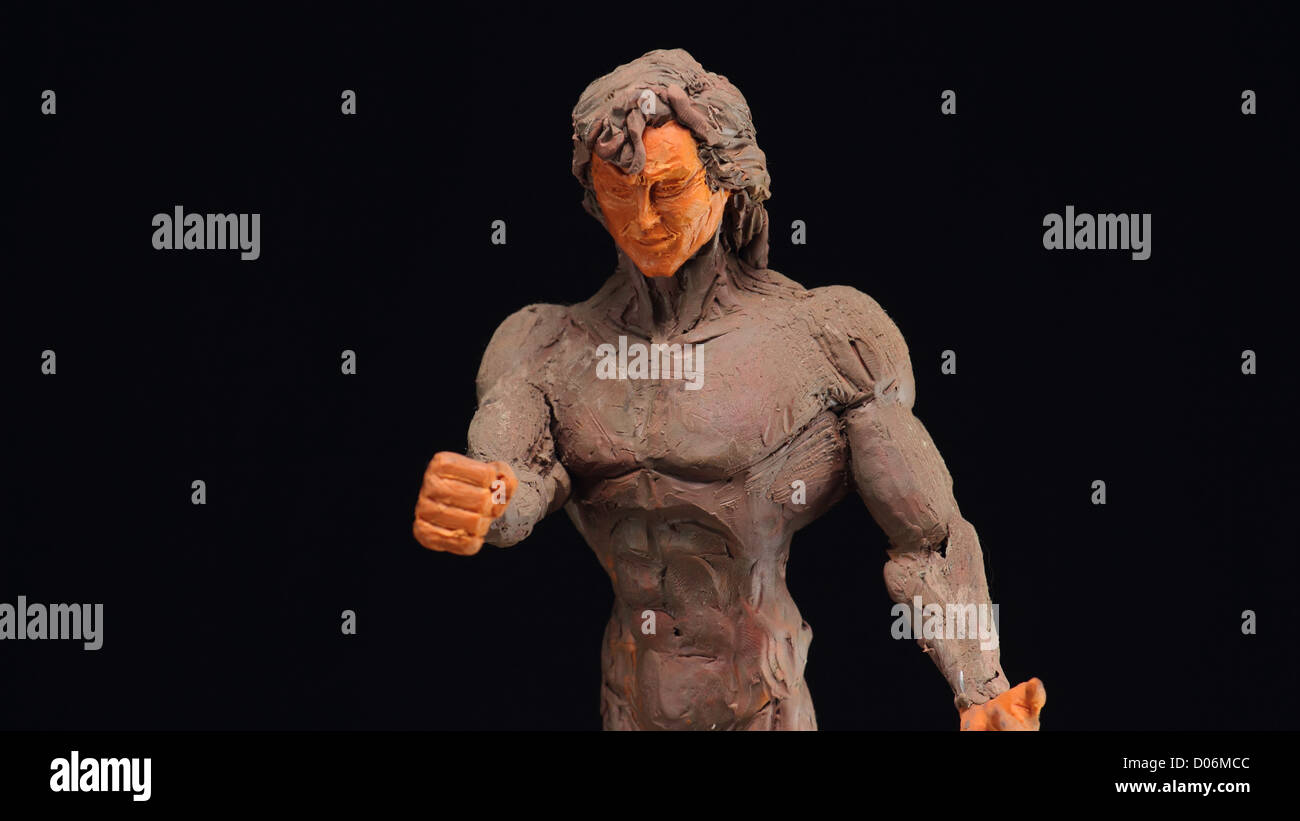 plasticine human muscular figurine close up Stock Photo - Alamy