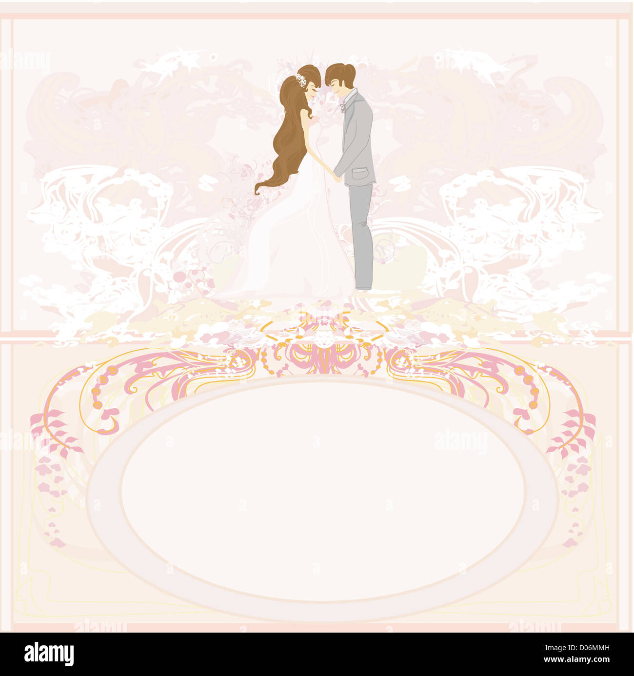 elegant wedding invitation with wedding couple Stock Photo - Alamy
