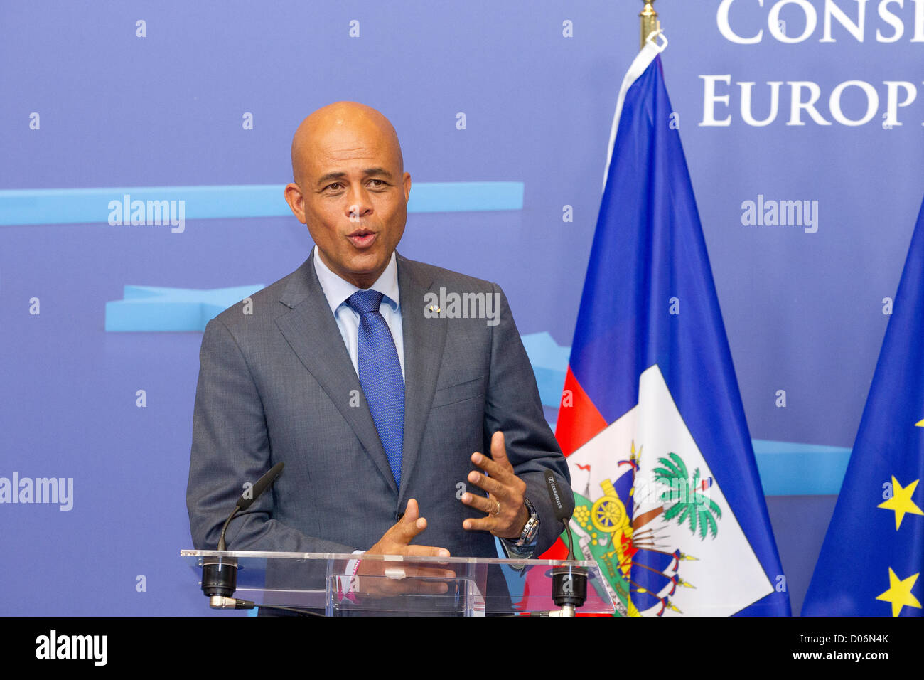 President of Haiti, Michel Joseph Martelly pictured during his visit to ...