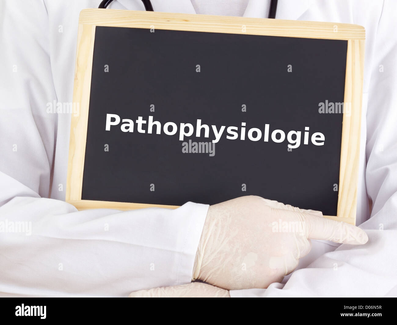 Doctor shows information: pathophysiology Stock Photo - Alamy