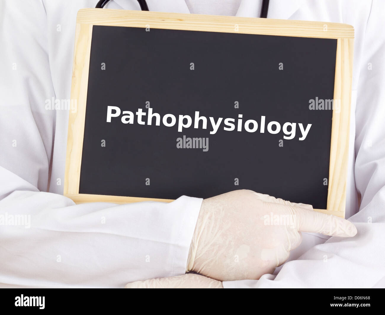 Doctor shows information: pathophysiology Stock Photo - Alamy
