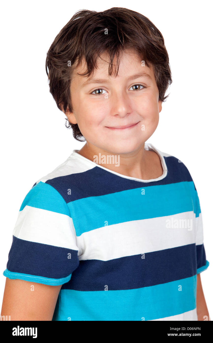 Beautiful boy isolated on a over white background Stock Photo - Alamy