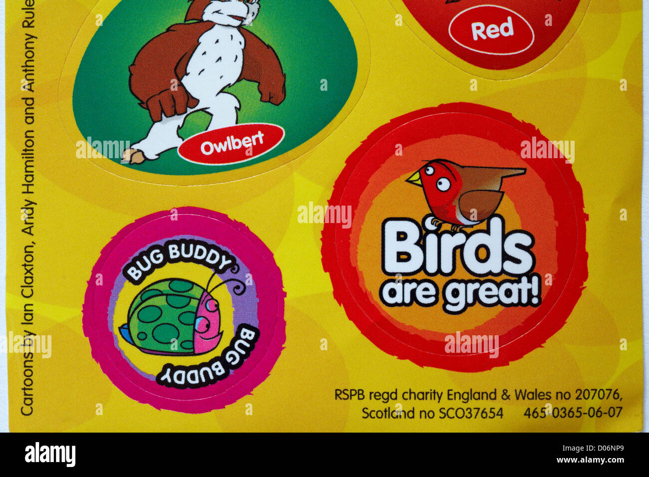 Sheet of RSPB wildlife stickers stickers - Birds are Great and Bug ...