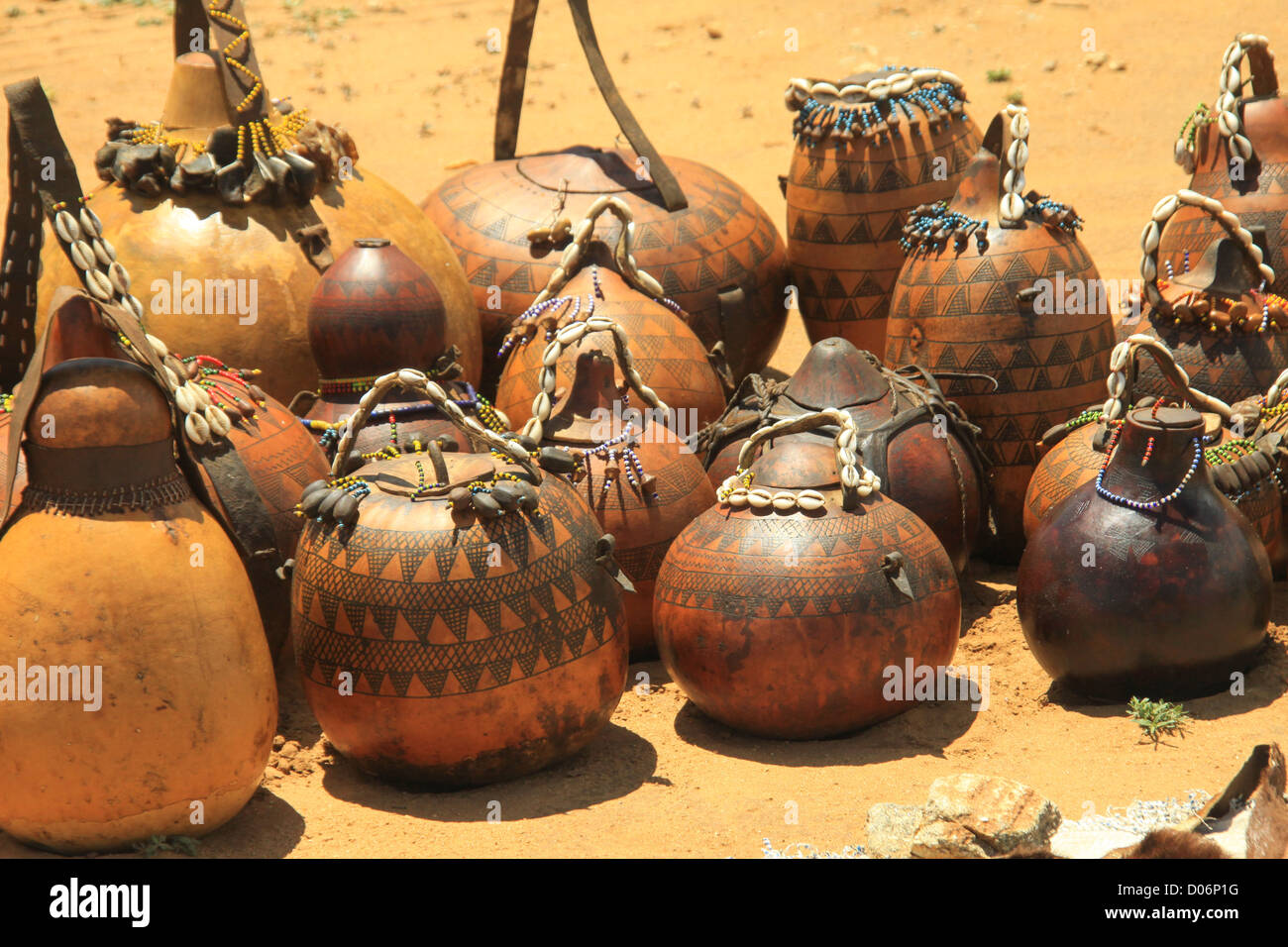 Africa, Ethiopia, Omo River Valley Hamer Tribe handicraft calabash ...