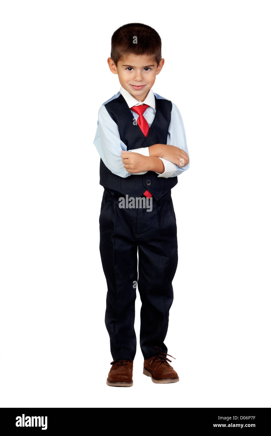 Little businessman isolated on a over white background Stock Photo - Alamy