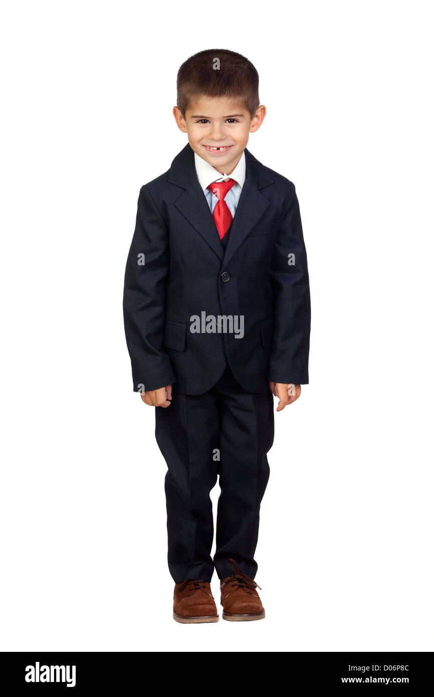 Little businessman isolated on a over white background Stock Photo - Alamy
