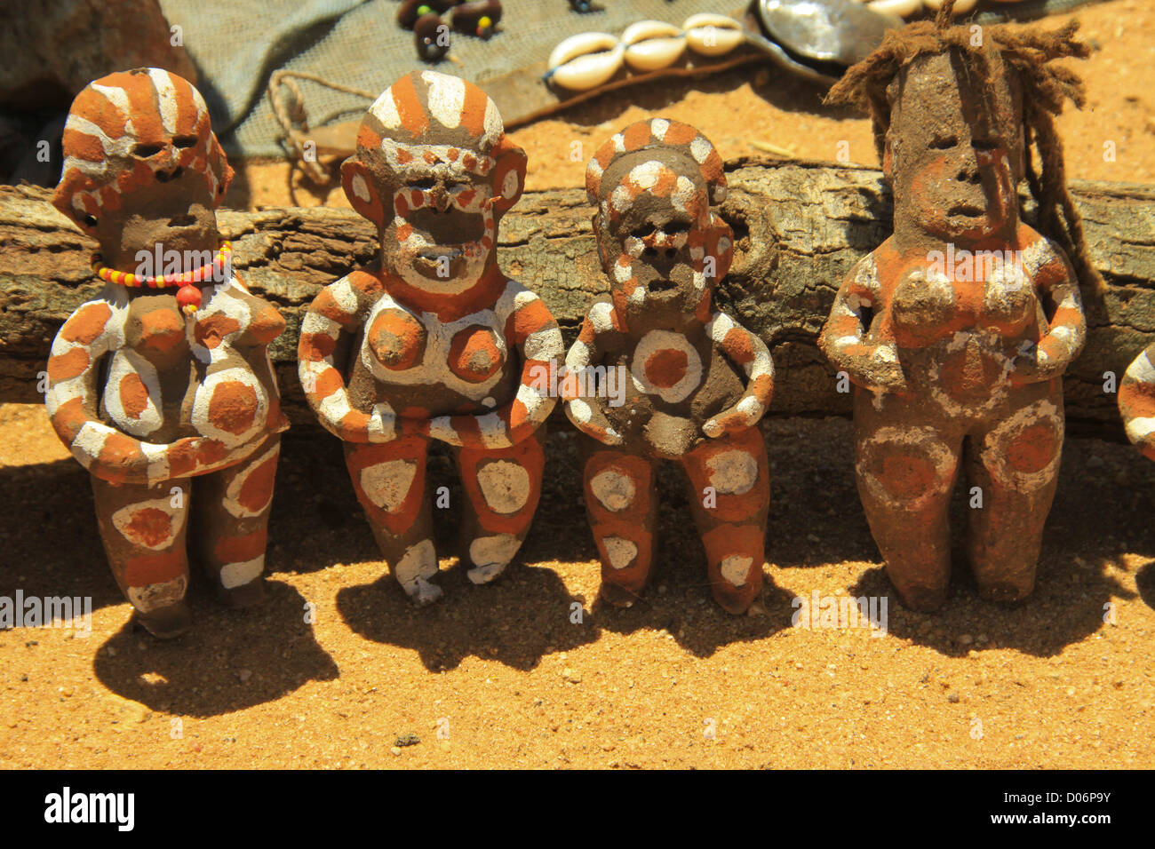 Africa, Ethiopia, Omo River Valley Hamer Tribe handicraft clay dolls ...