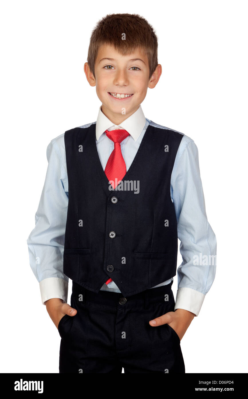 Little businessman isolated on a over white background Stock Photo - Alamy