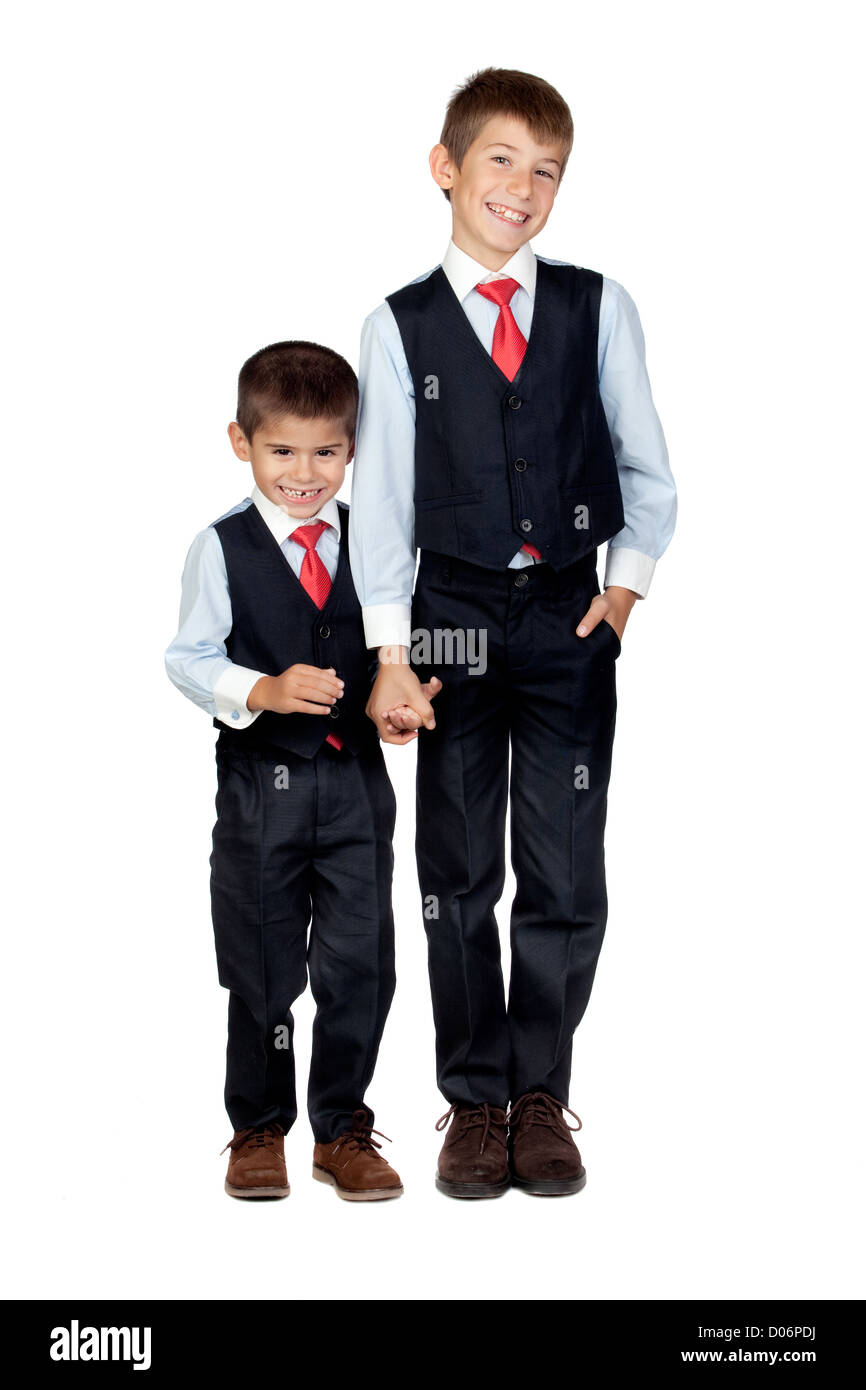 Two funny businessmen isolated on a over white background Stock Photo ...