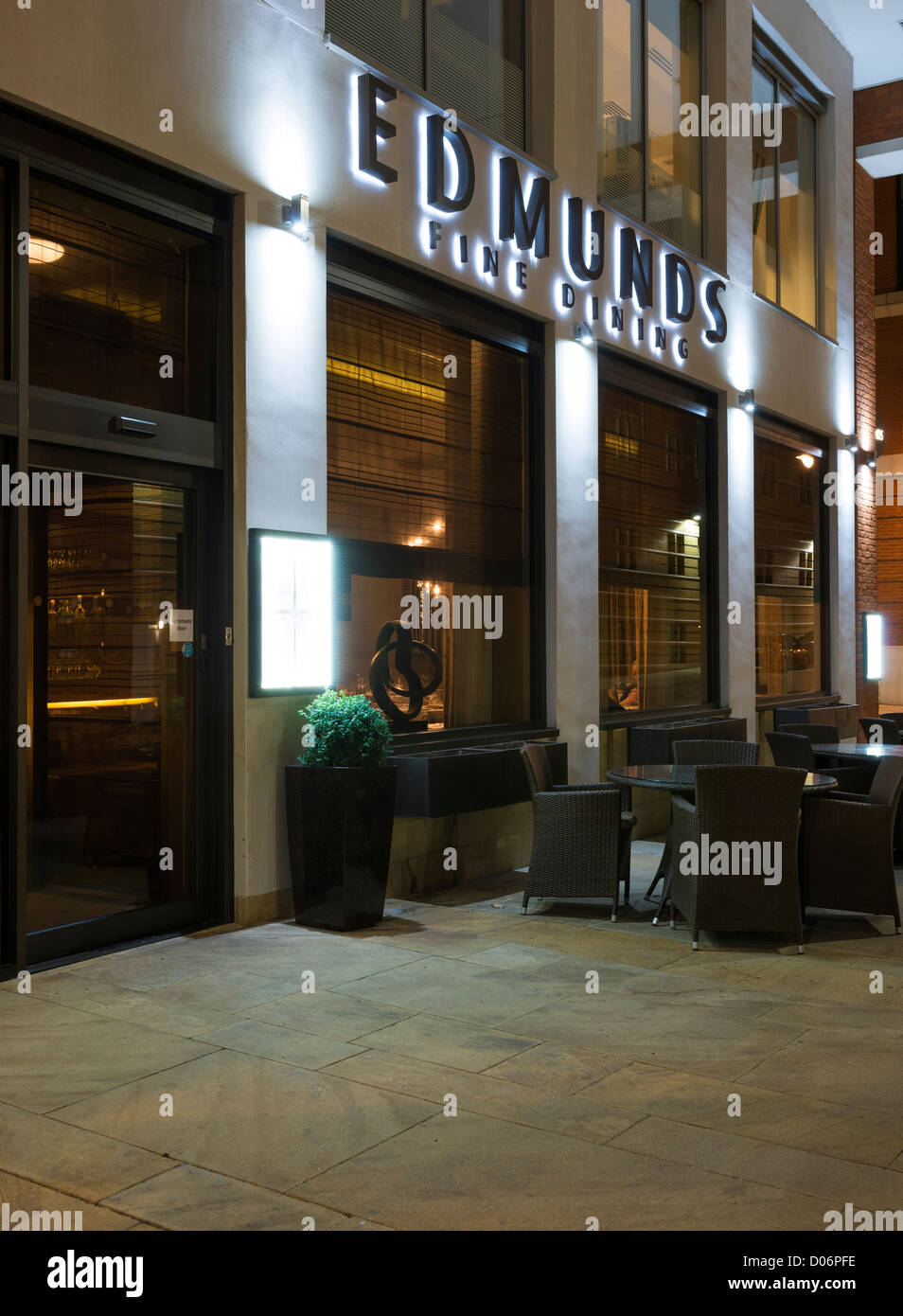 Edmunds fine dining restaurant in Brindleyplace, Birmingham Stock Photo ...