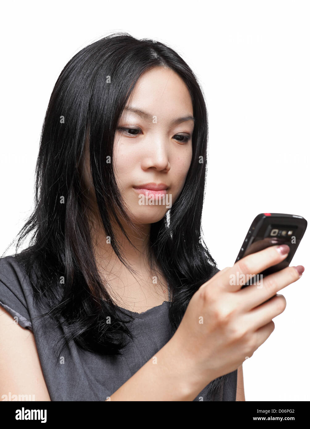 woman sms text message on phone Stock Photo - Alamy