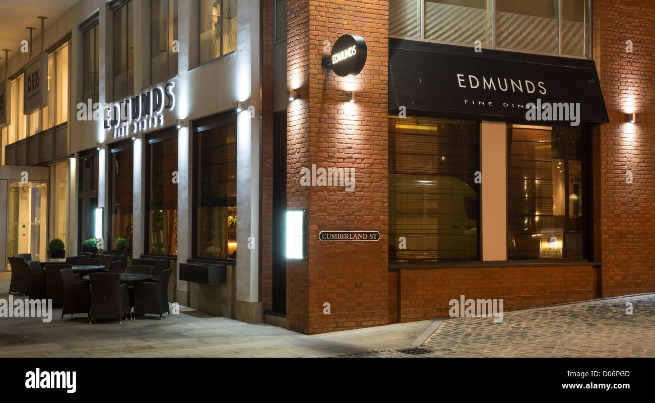 Edmunds fine dining restaurant in Brindleyplace, Birmingham Stock Photo ...