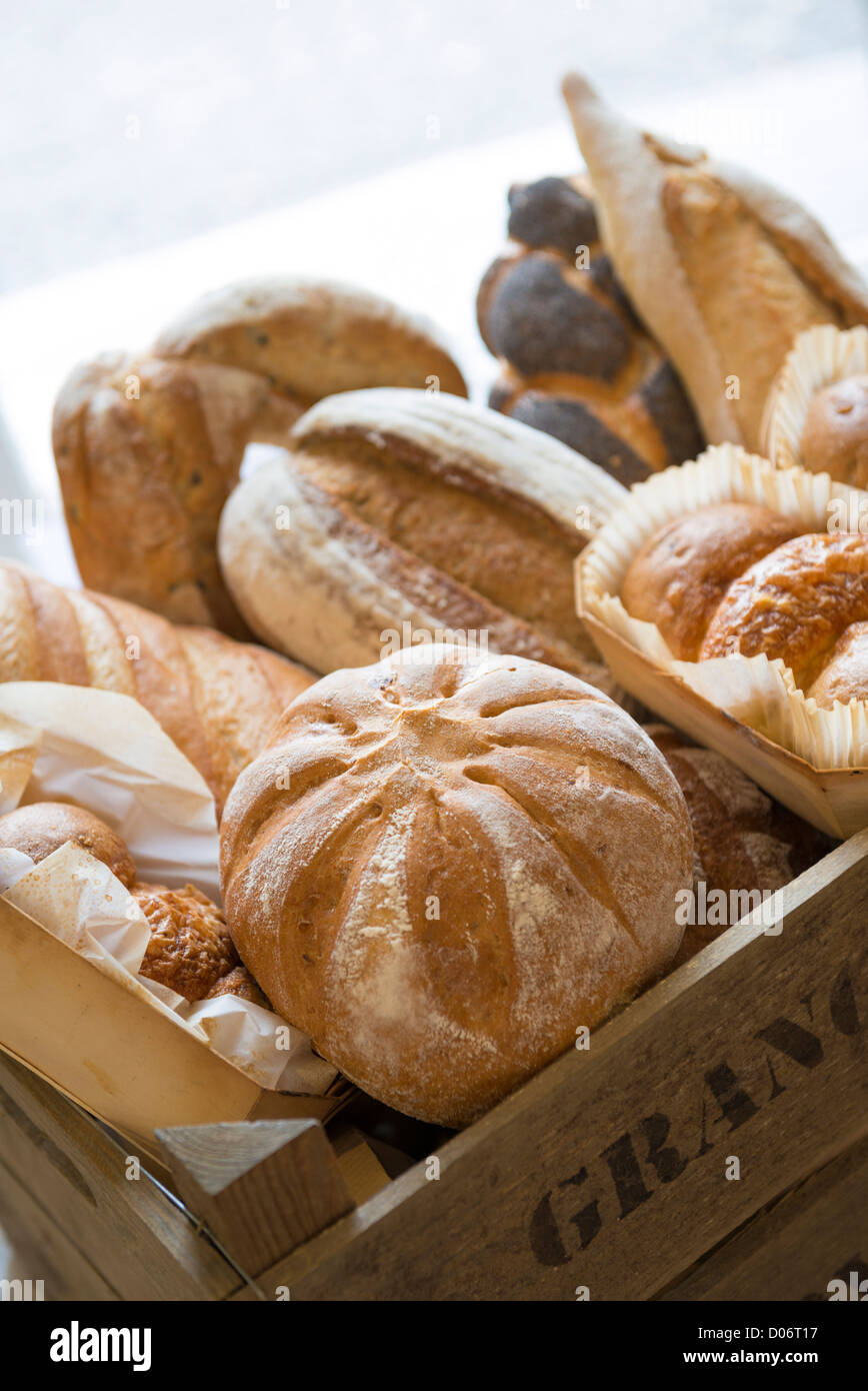 A tray of various breads Stock Photo - Alamy