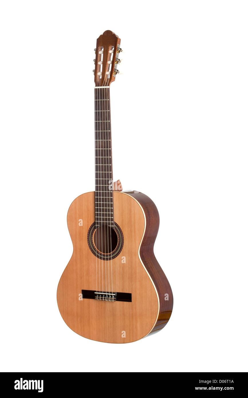 Beautiful classical guitar isolated on white background Stock Photo - Alamy